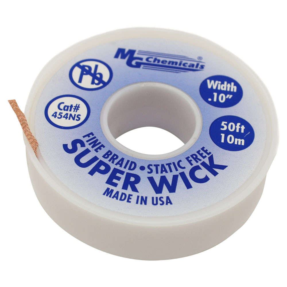 0.1" Desoldering Braid | Superwick | #4 Blue No Clean Static Free