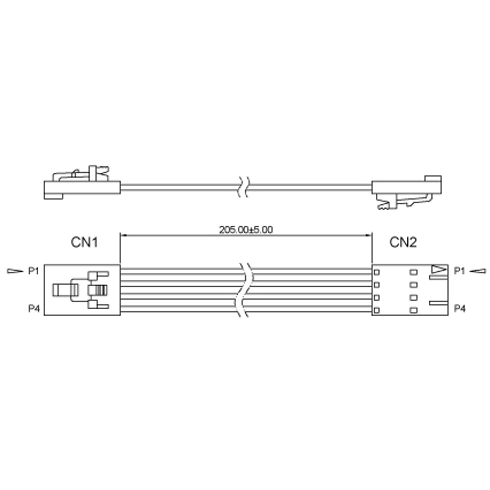 4-Pin/I2C Connector, 8" cable (4 pack)