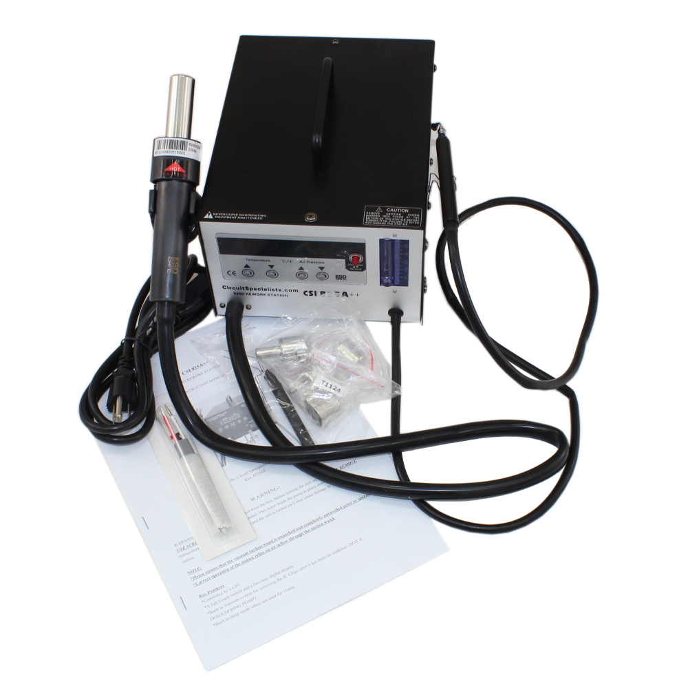 Microprocessor Controlled Hot Air Rework Station with Vacuum Pickup