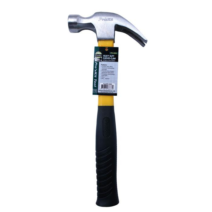 Heavy-duty Curved Claw Hammer w/fiberglass Handle - 16 oz