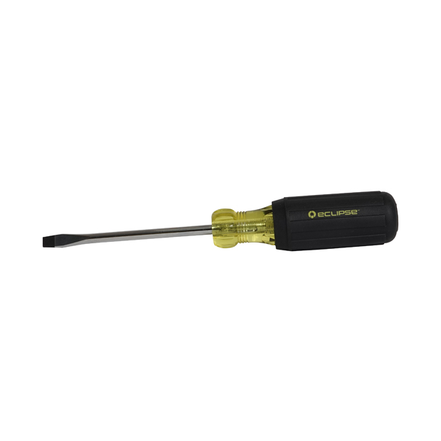 Slotted Screwdriver, 1/4"x4", Rubber Grip