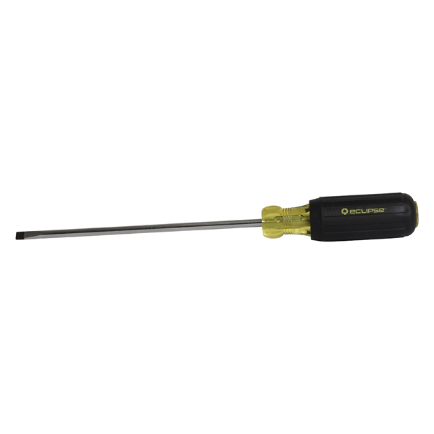 Slotted Screwdriver, 3/16"x6", Rubber Grip