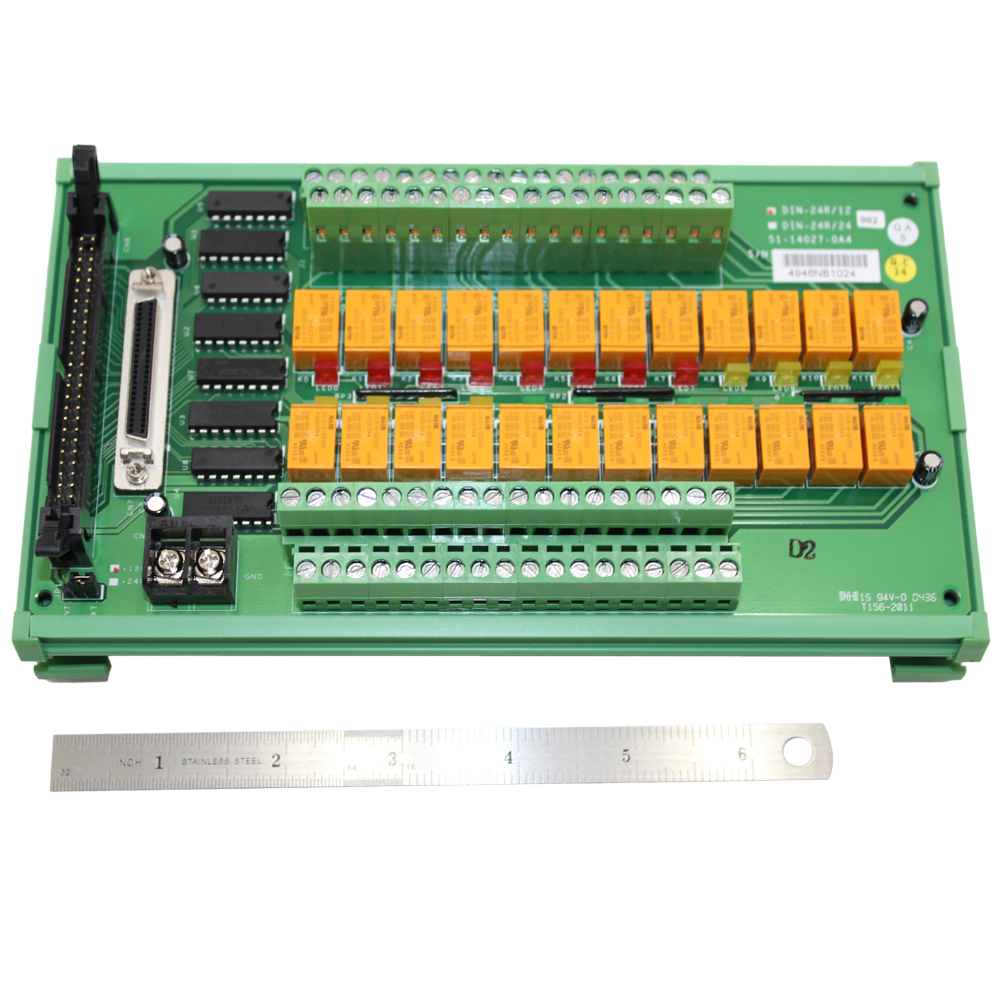 NuDAM | 24 Channel Relay Output Terminal Board 12V Coil | DIN-24R/12