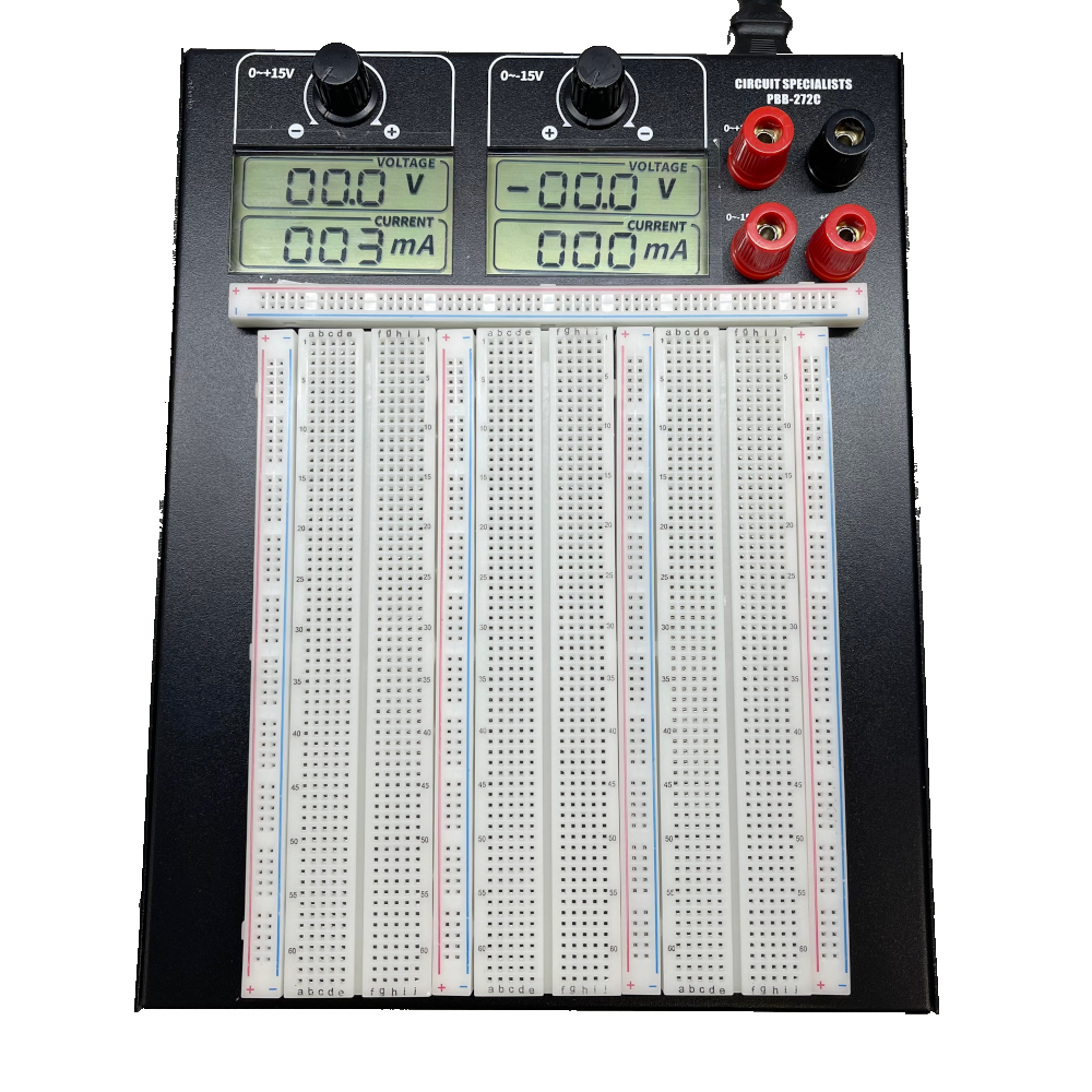 Powered 15V Solderless Breadboard Kit, With LCD Displays