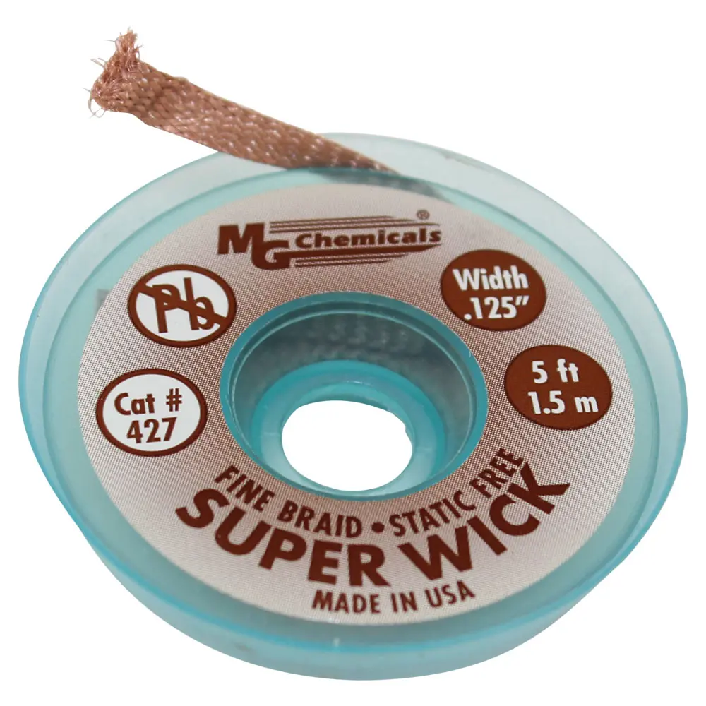 0.125" Desoldering Braid | Superwick | #5 Brown Fine Braid